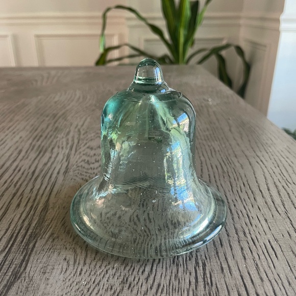 Accents | Antique Vintage Blue Green Bell Shape Garden Glass Bell ...